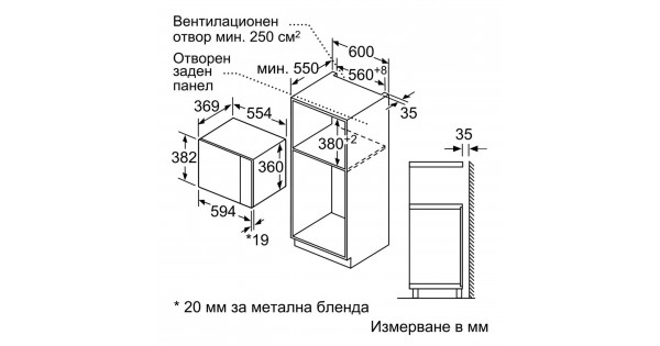 Микровълнова фурна за вграждане Bosch BFL554MB0 — Klimatici.bg